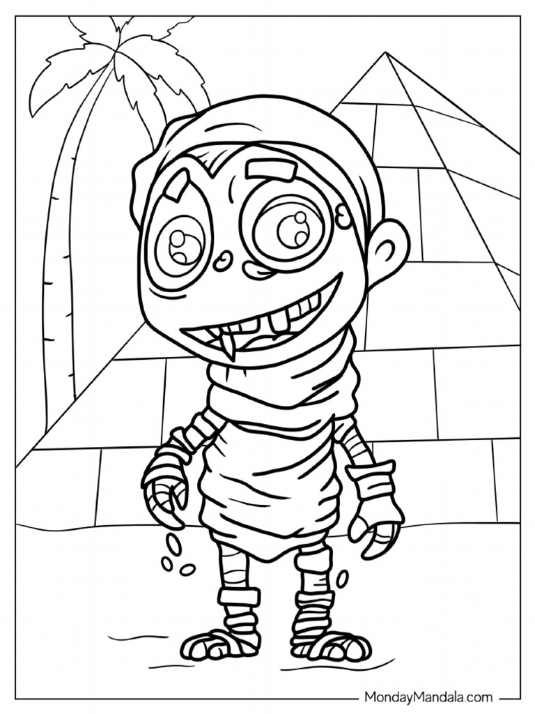 Egyptian Mummy Monster To Color | PDF