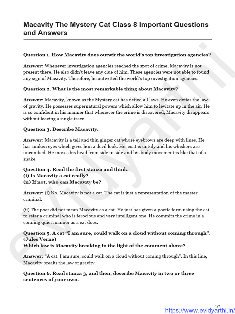 Class 8 English Poem 3 Important Questions Honeydew Poem | PDF