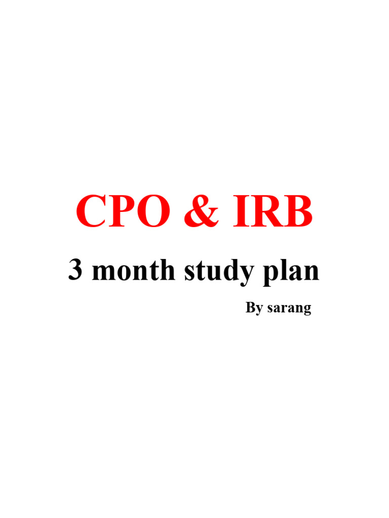 Cpo Study Plan | PDF