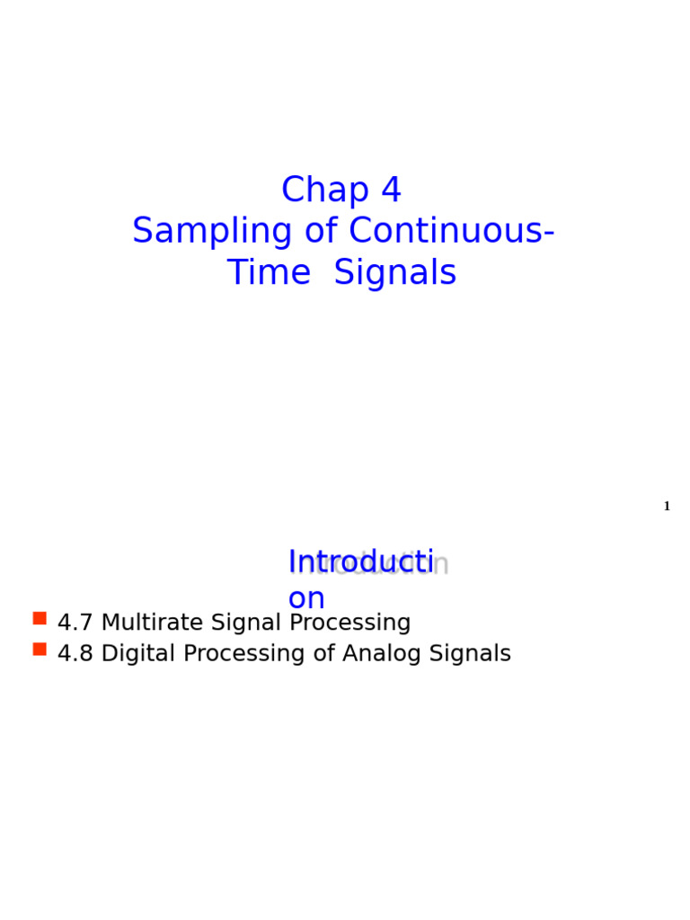 Lecture On Digital Signals Process | PDF | Sampling (Signal Processing) | Electrical Engineering
