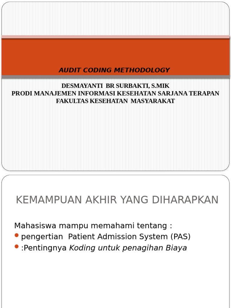 Audit Dan Evaluasi Koding Klinis (AUDIT CODING METHODOLOGY) | PDF