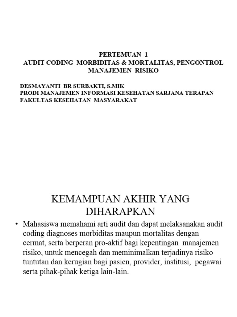 Audit Dan Evaluasi Koding Klinis MIK III | PDF