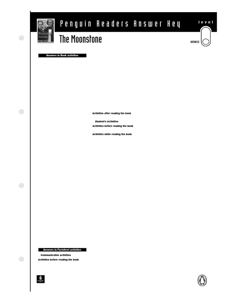 The Moonstone. Answer Key 2001 | PDF | The Moonstone