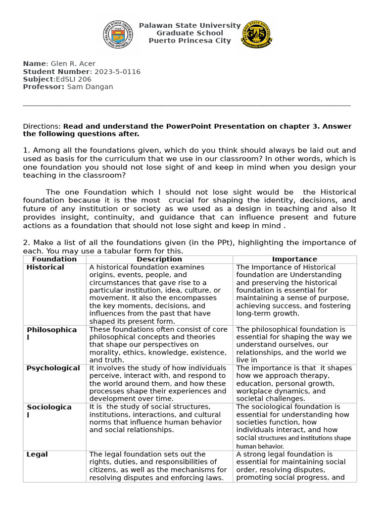 Chapter-1-Assignment - Chapter 3EDSLI206 | PDF | Psychology | Teachers