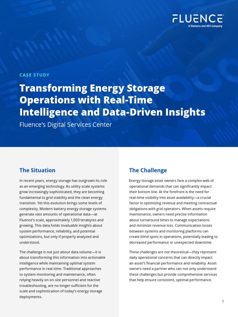 Case Study Transforming Energy Storage With Fluence Digital Services ...