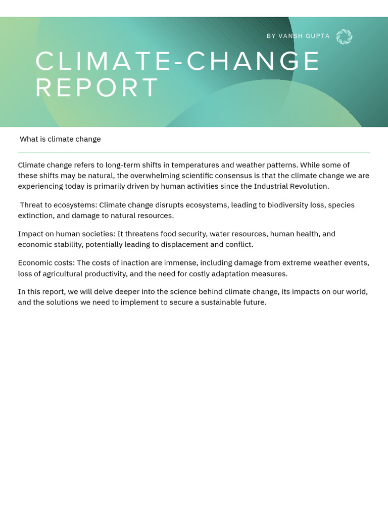 Understanding Climate Change Impacts | PDF | Climate Change | Climate