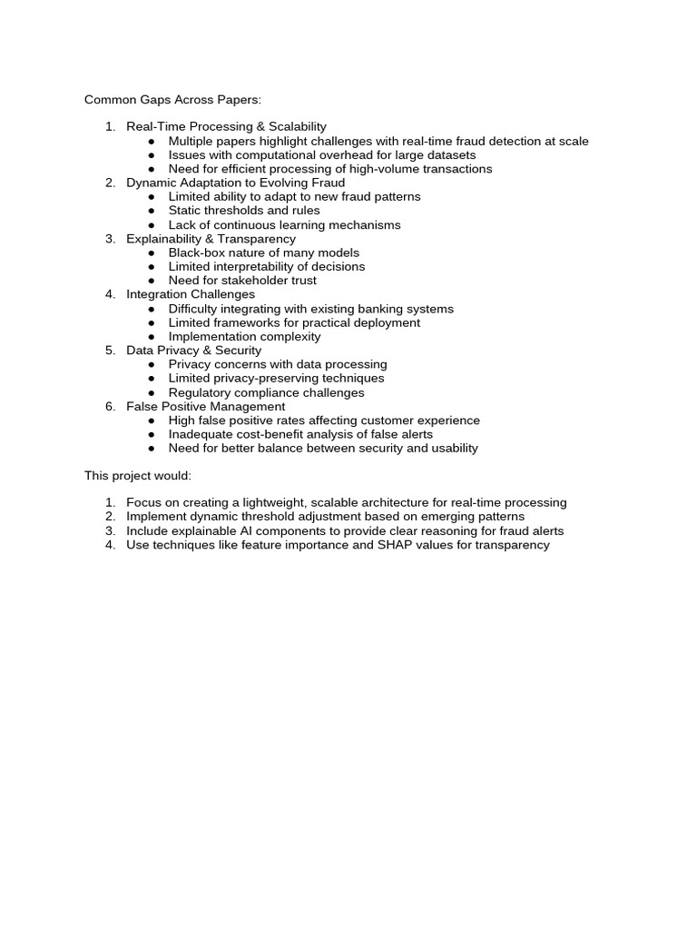 Common Gaps Across Papers | PDF