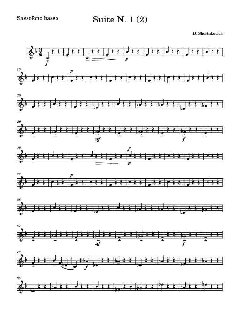 Shostakovich - Saxofono Basso | PDF