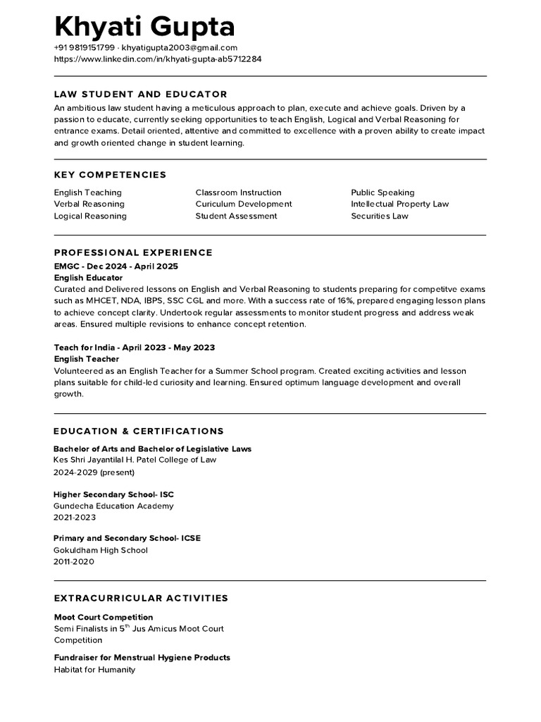 Khyati Gupta Resume (2) | PDF