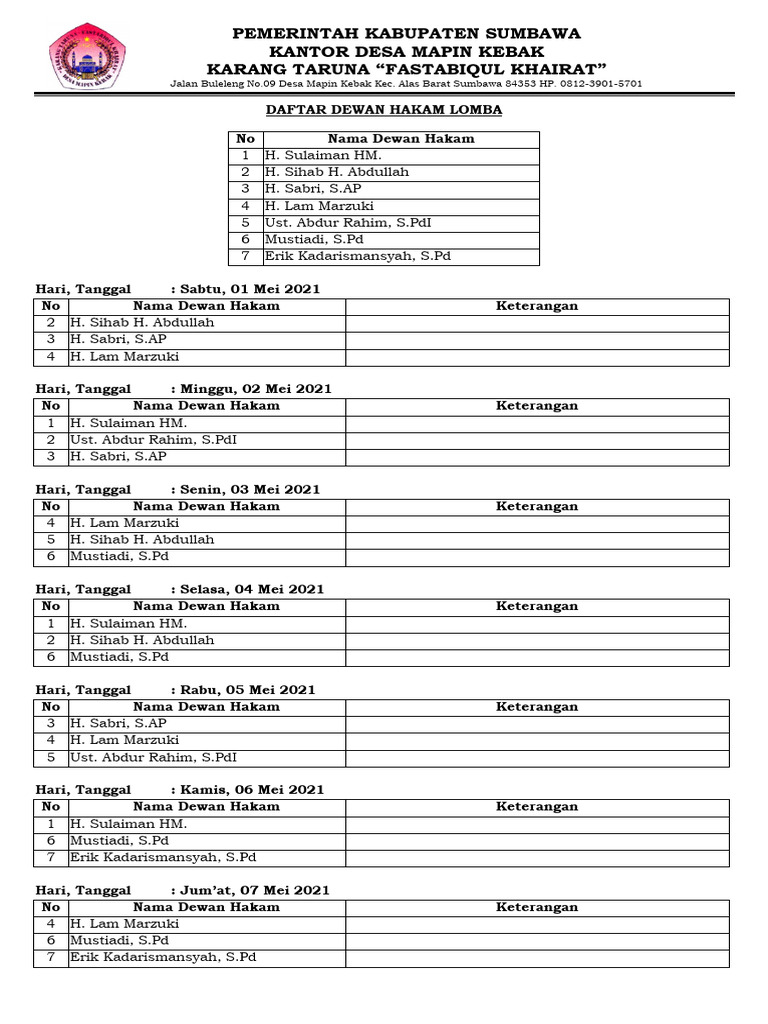 Dewan Hakam & MC | PDF