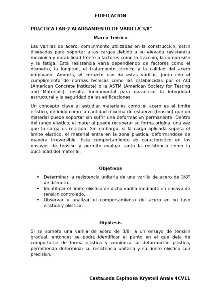 Práctica LAB 2 | PDF | Deformación (ingeniería) | Estrés (Mecánica)