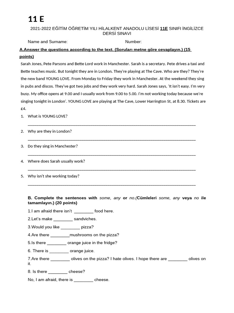11 E Ingilizce (4 Saatlik) Sınavı7 | PDF
