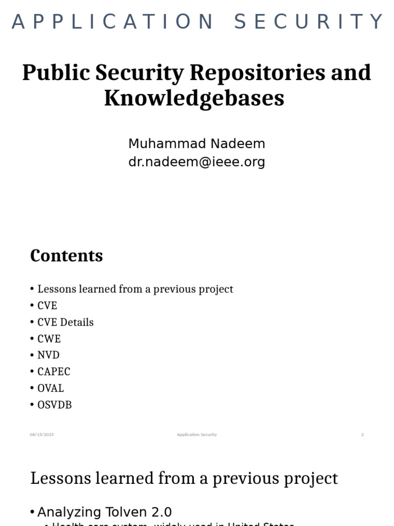Public Security Repositories Overview | PDF | Computing | Information ...