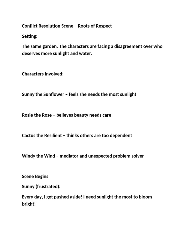 Conflict Resolution Scene | PDF