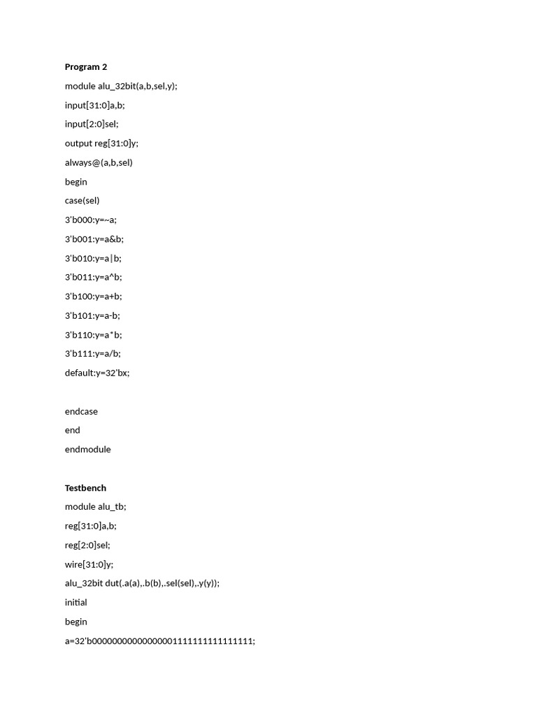 Alu Program | PDF