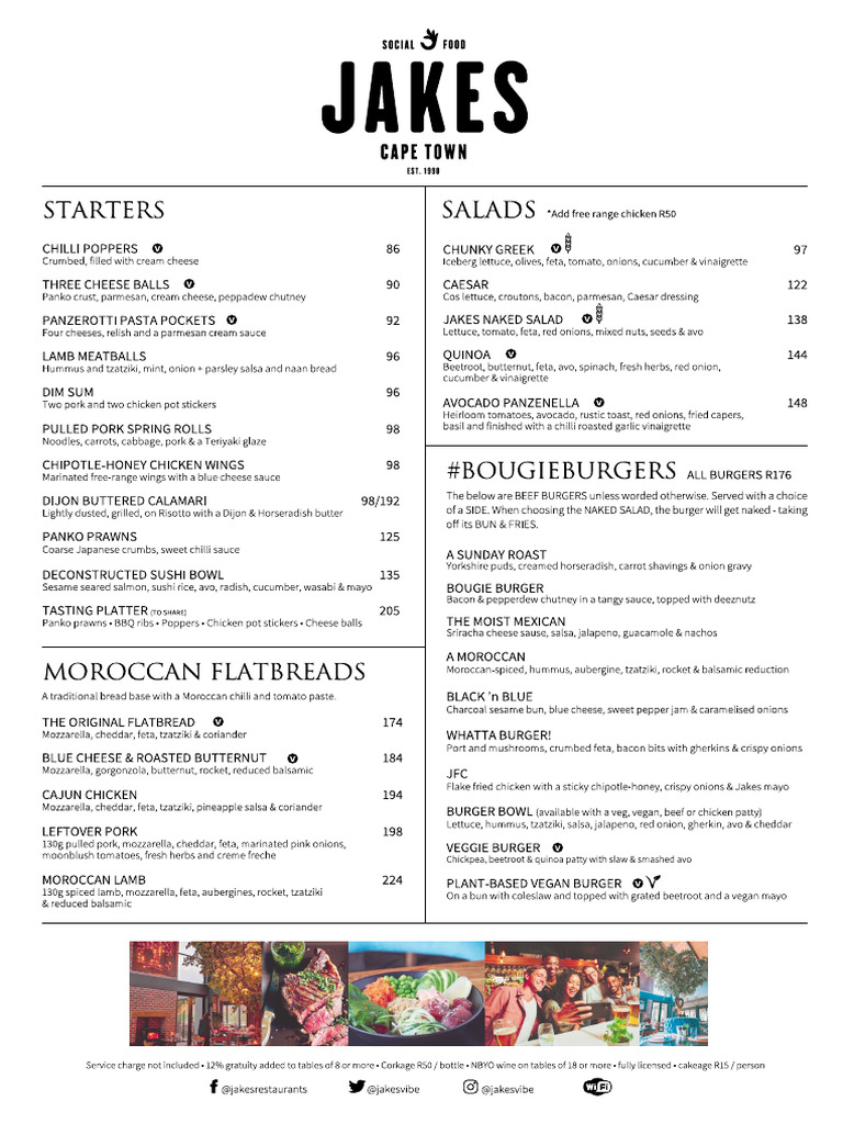 Jakes Menu | PDF