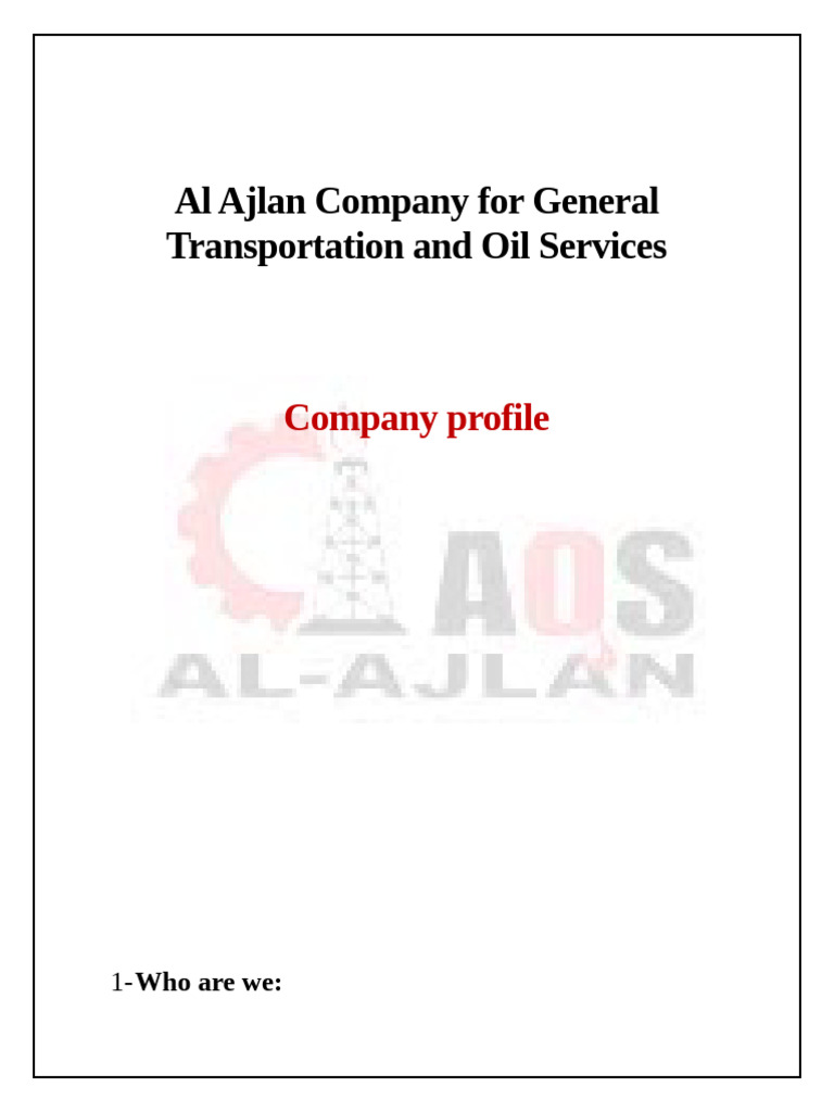 2 - Al Ajlan Co. Profile (E) | PDF | Drilling Rig | Oil Well