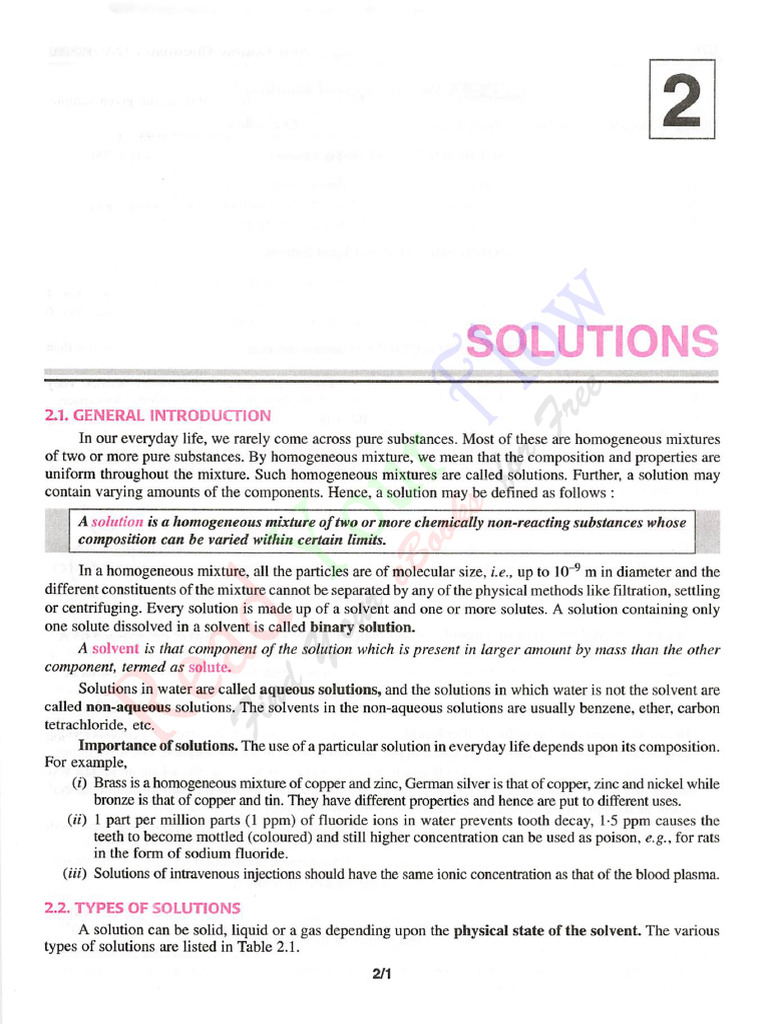 Chemistry Class 12 Chapter-1(Solutions) Pradeep | PDF | Mole (Unit) | Molar Concentration