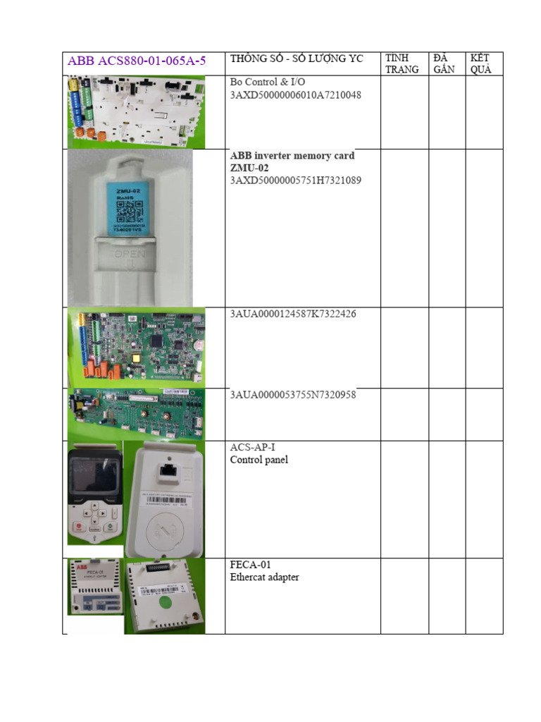 ACS 880 R5 Part List | PDF