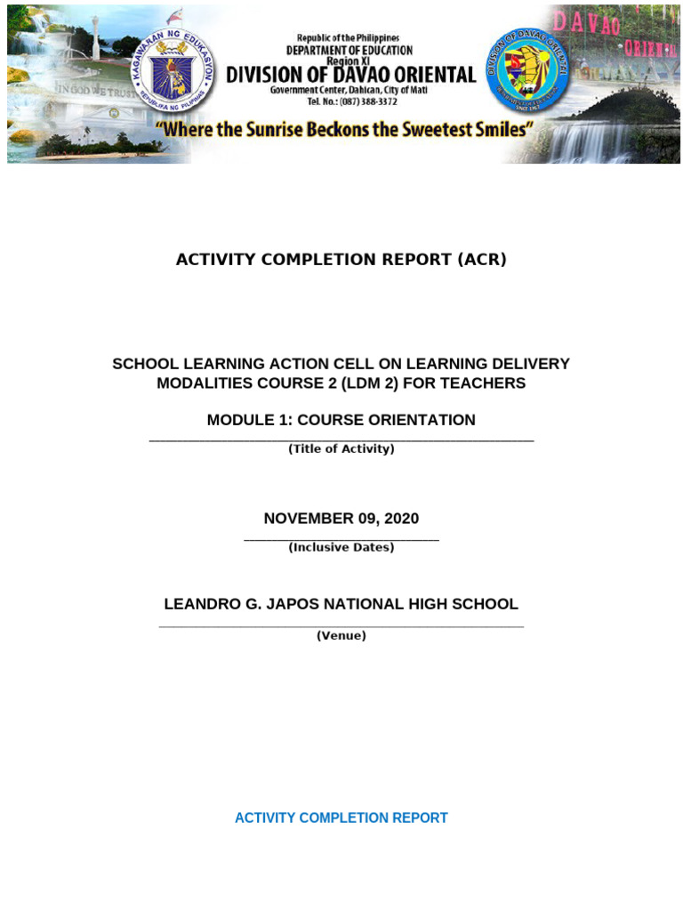 Activity Completion Report M1 | PDF | Behavior Modification | Human Communication