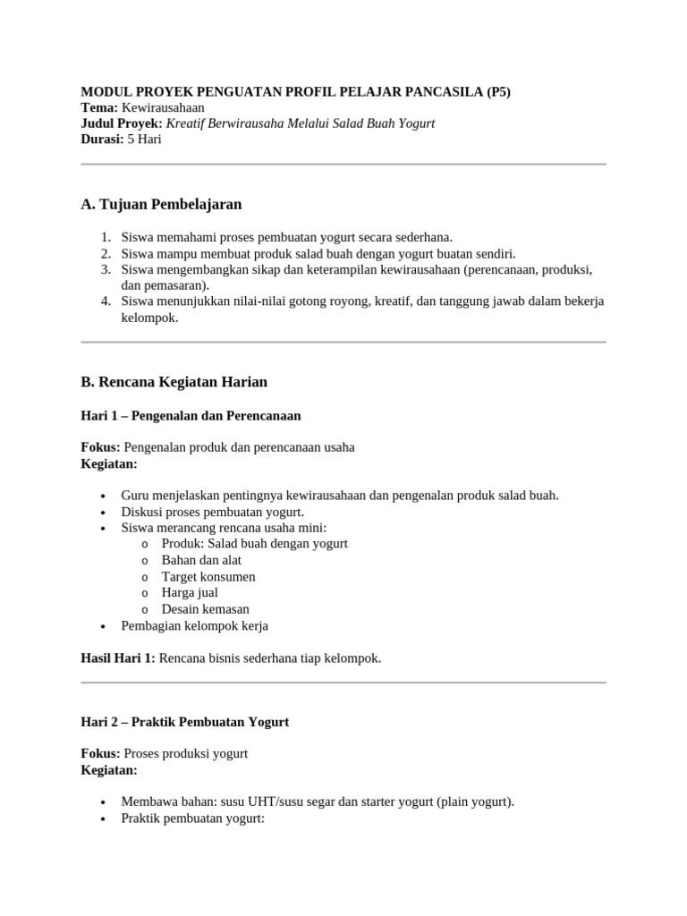 Proposal p5 Yogurt | PDF