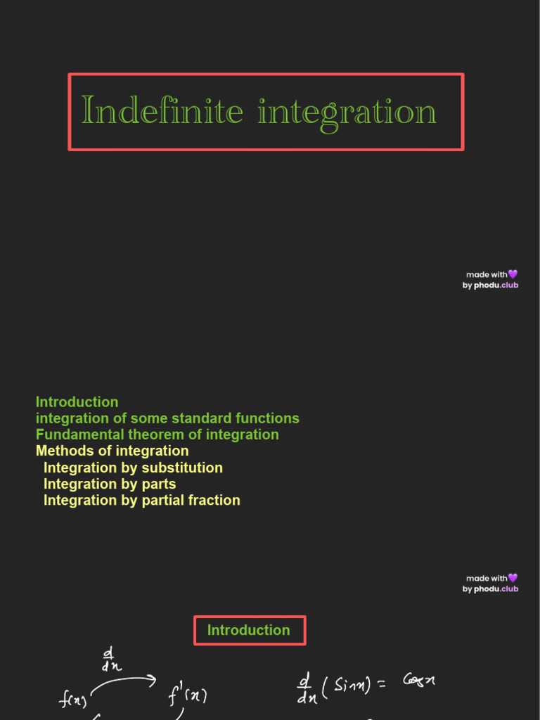 Indefinite Integration Lyst1748172388501 | PDF | Integral | Mathematics