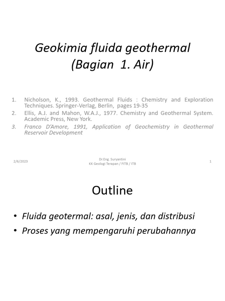 Geokimia Fluida Geothermal: Asal & Jenis | PDF