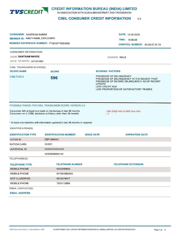CIBIL - Report - 2025-05-13T154150.800 | PDF