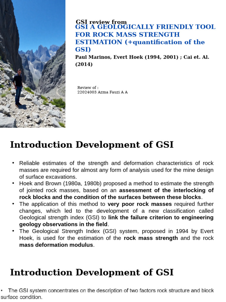 GSI: A Tool for Rock Mass Strength Estimation | PDF | Applied And ...