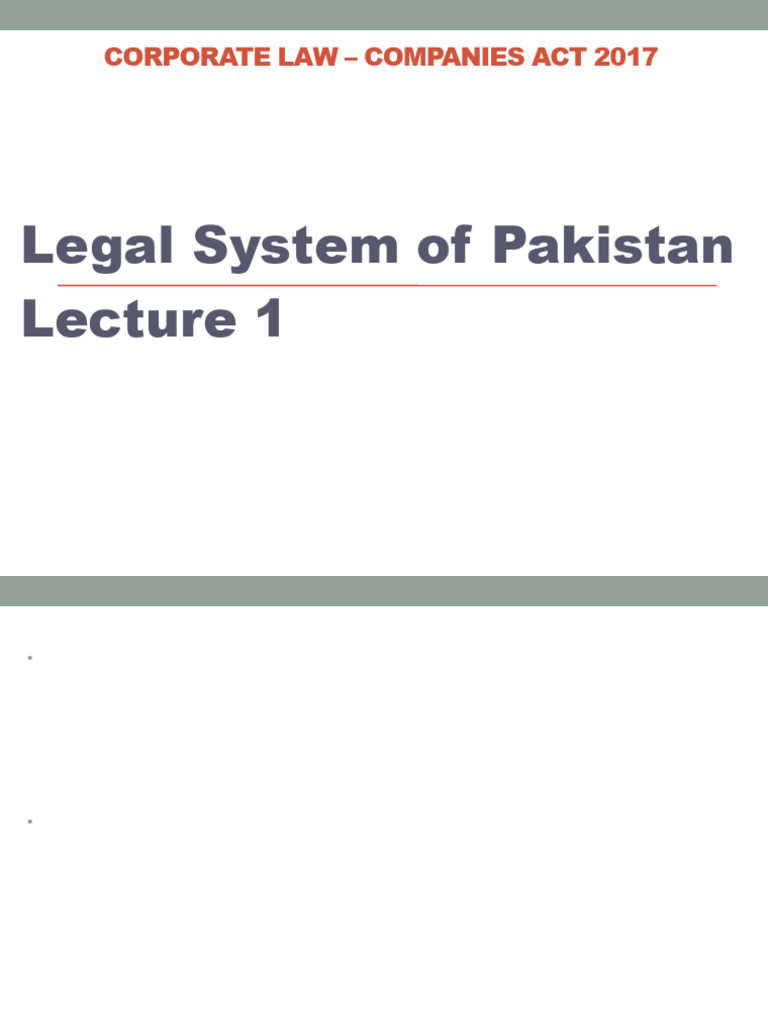 Lecture 1 - Legal Systsem of Pakistan | PDF | Supreme Courts | Writ