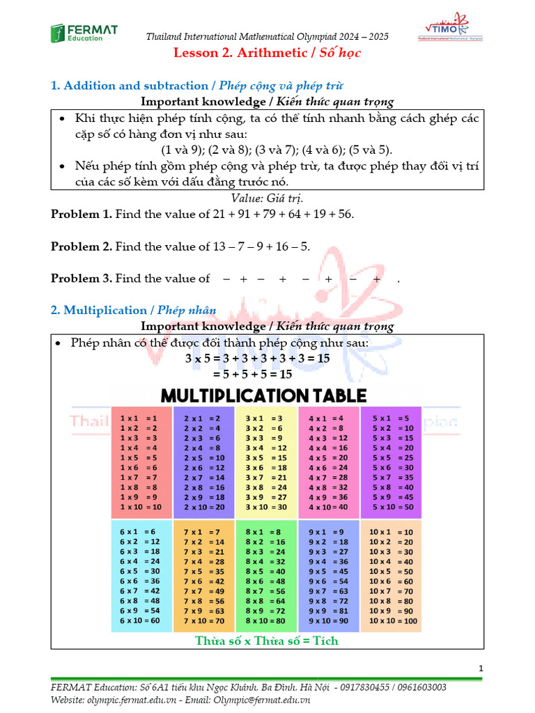 2A2-Lesson 2-Arithmetic | PDF