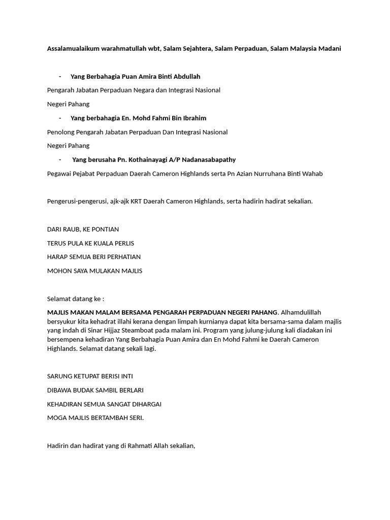 Makan Malam Krt | PDF