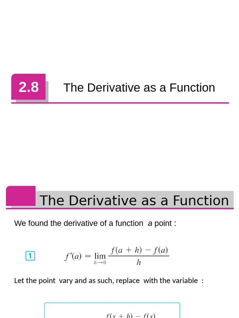 2.8 The Derivative As A Function | PDF | Derivative | Function (Mathematics)