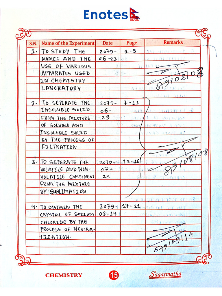 Class 11 Chemistry Practical Pdf