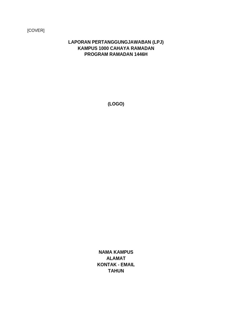 Format Laporan Pertanggungjawaban (LPJ) - 2025 | PDF