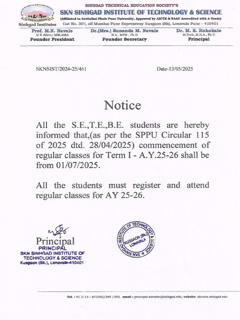 Student Notice 25-26 | PDF