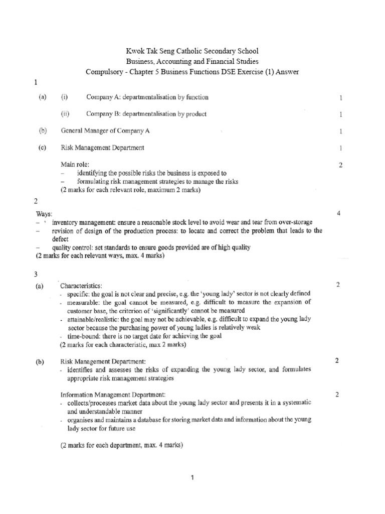 CH 5 Exercise (1) - Ans | PDF