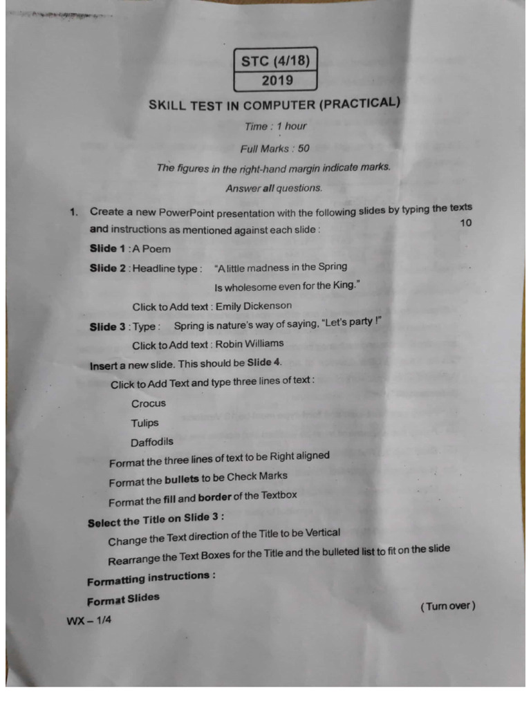 Aso Skill Test | PDF