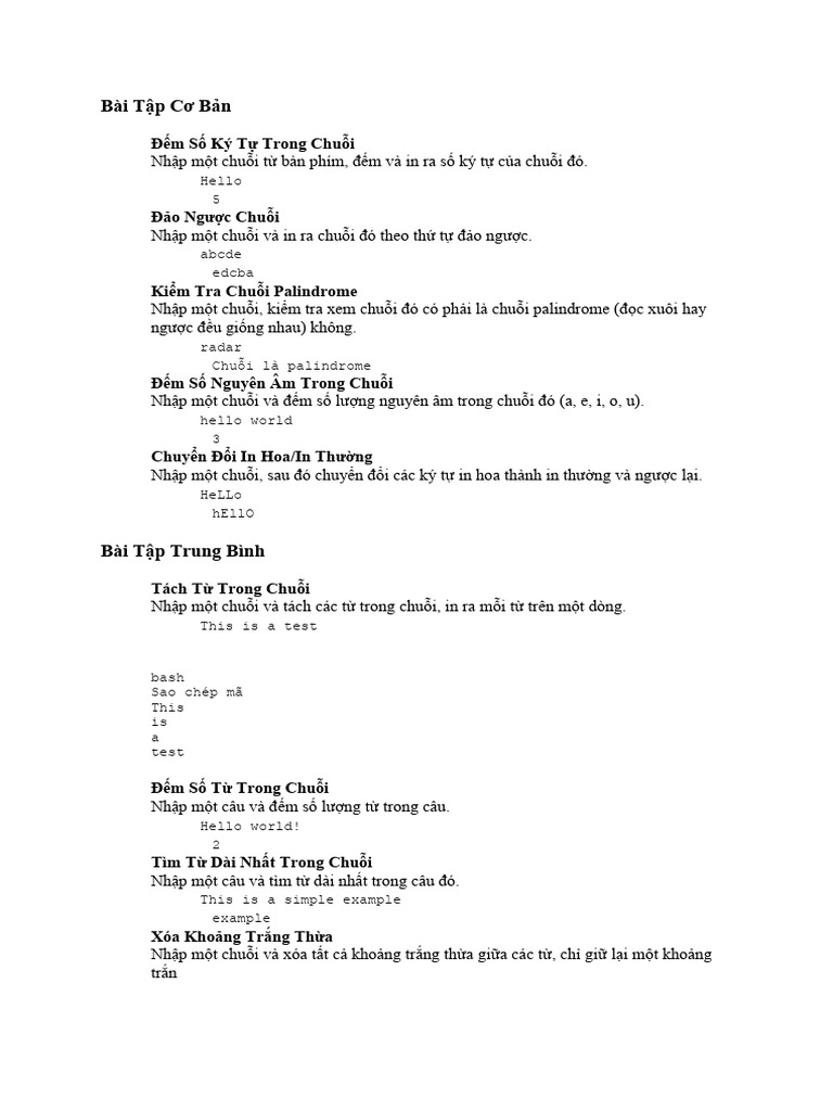 BaiTap String | PDF