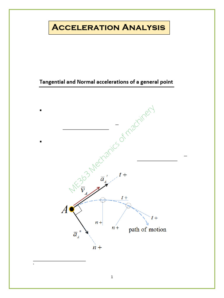5. Acceleration Analysis | PDF | Acceleration | Kinematics