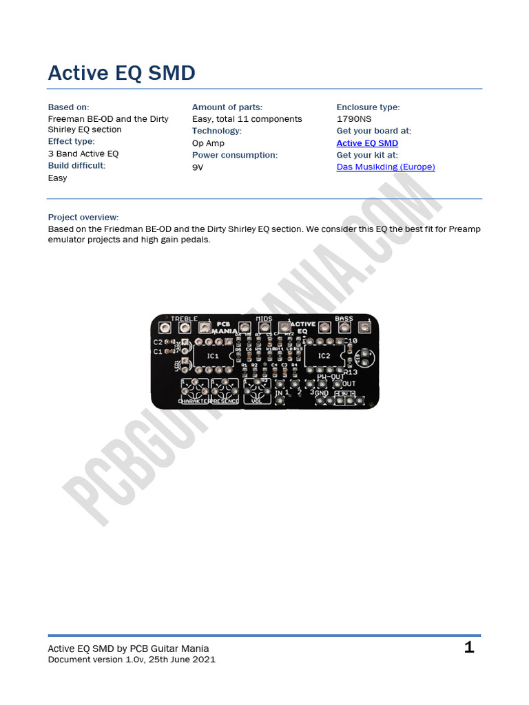 Active EQ SMD Building Docs | PDF | Printed Circuit Board | Capacitor