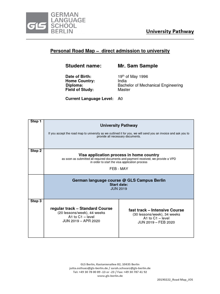roadmap_Sam_Sample_C1_2019 | PDF | Vocational Education | Qualifications