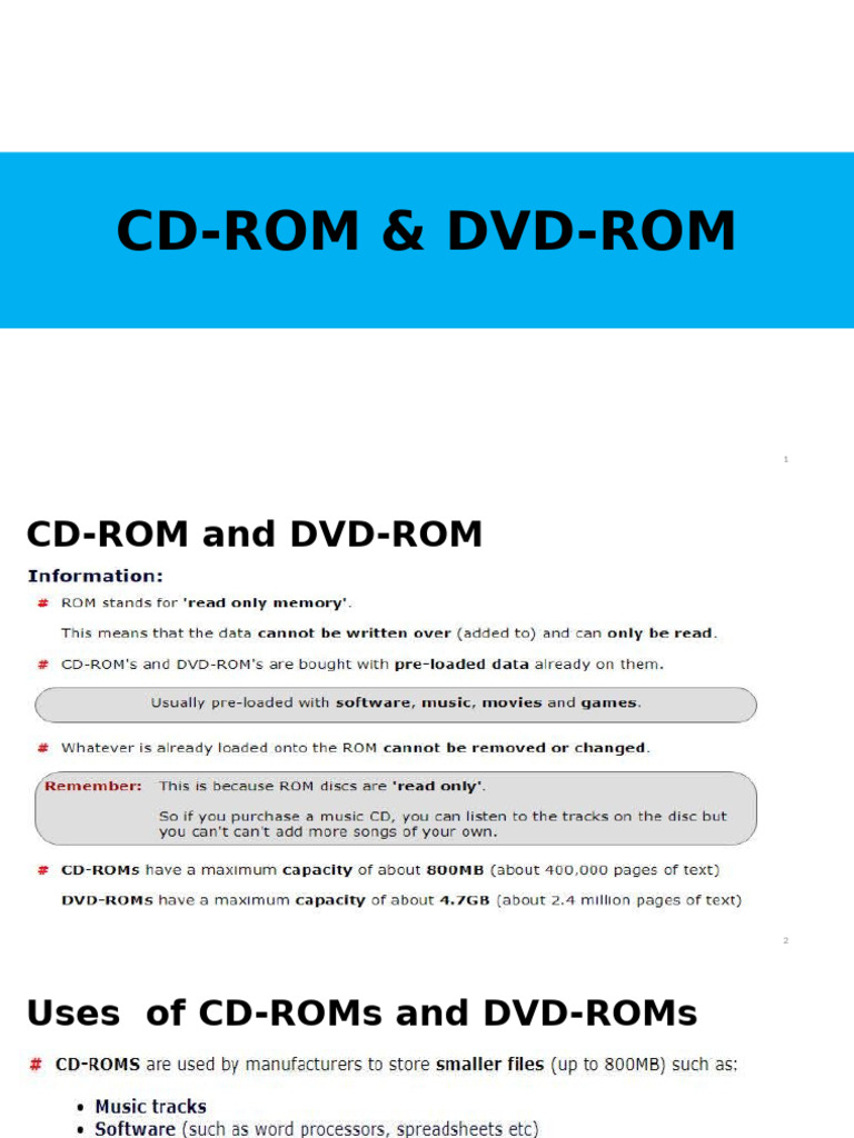 Cd-Rom & Dvd-Rom | PDF