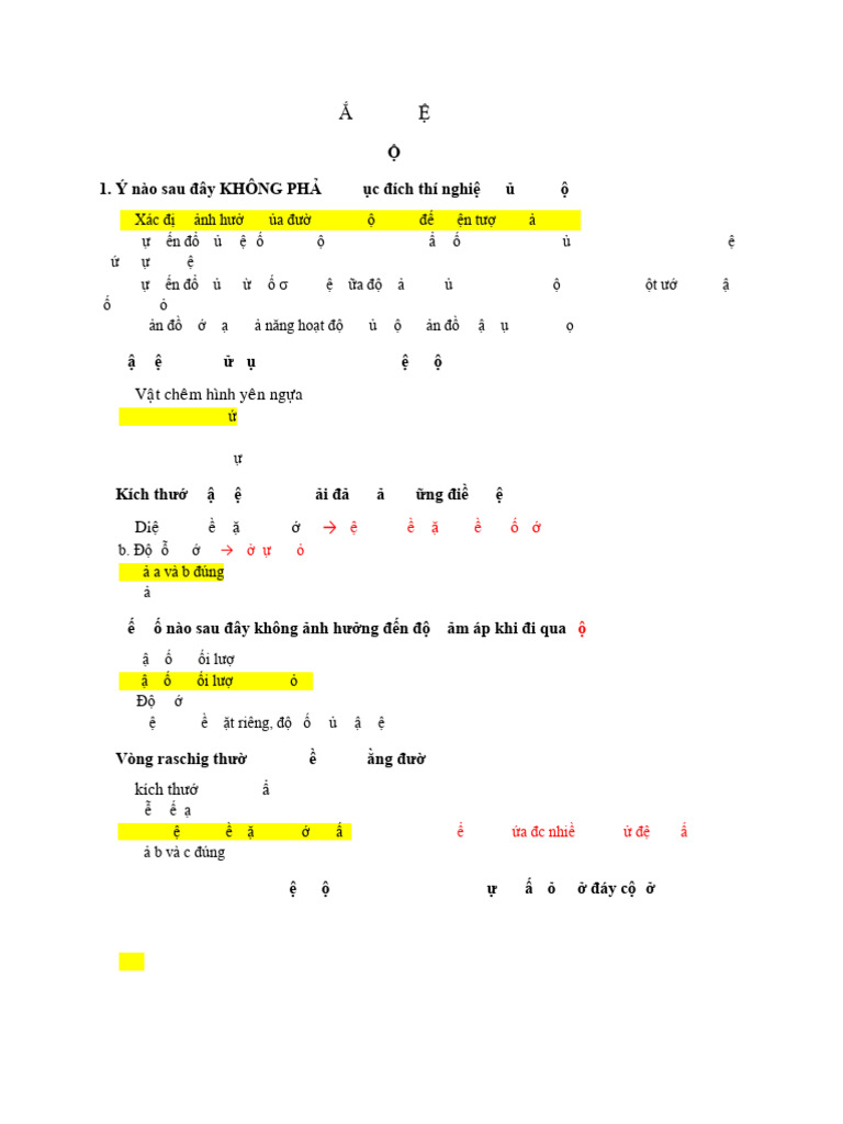 CỘT CHÊM 2 Trắc Nghiệm | PDF