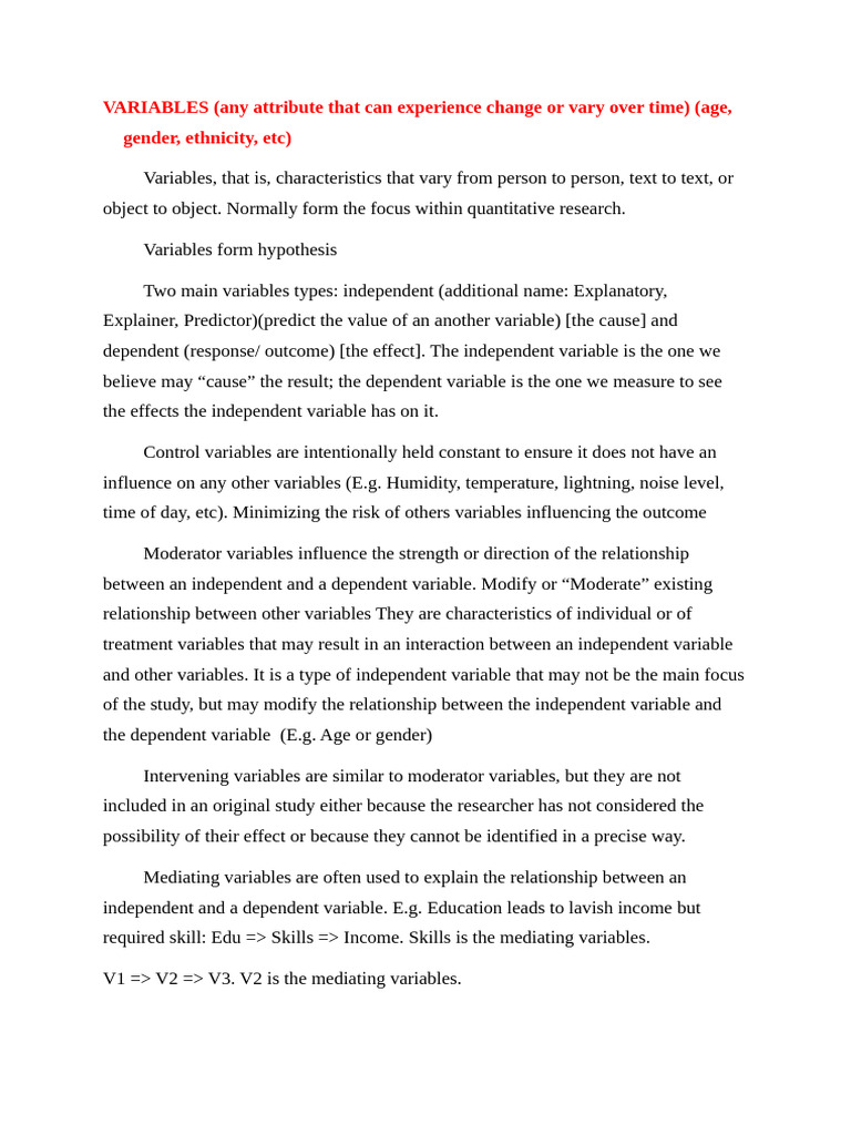 Understanding Research Variables and Validity | PDF | Dependent And ...