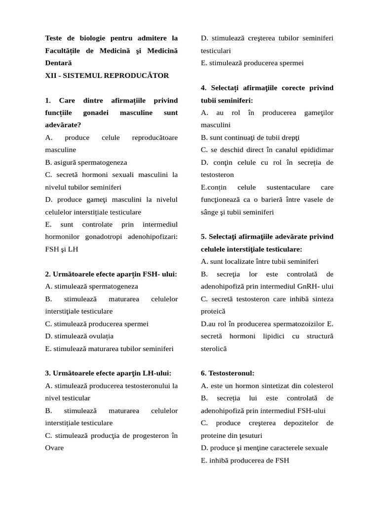 Sistemul Reproducator 1 | PDF