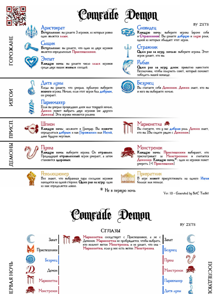 Comrade Demon Players Simple | PDF
