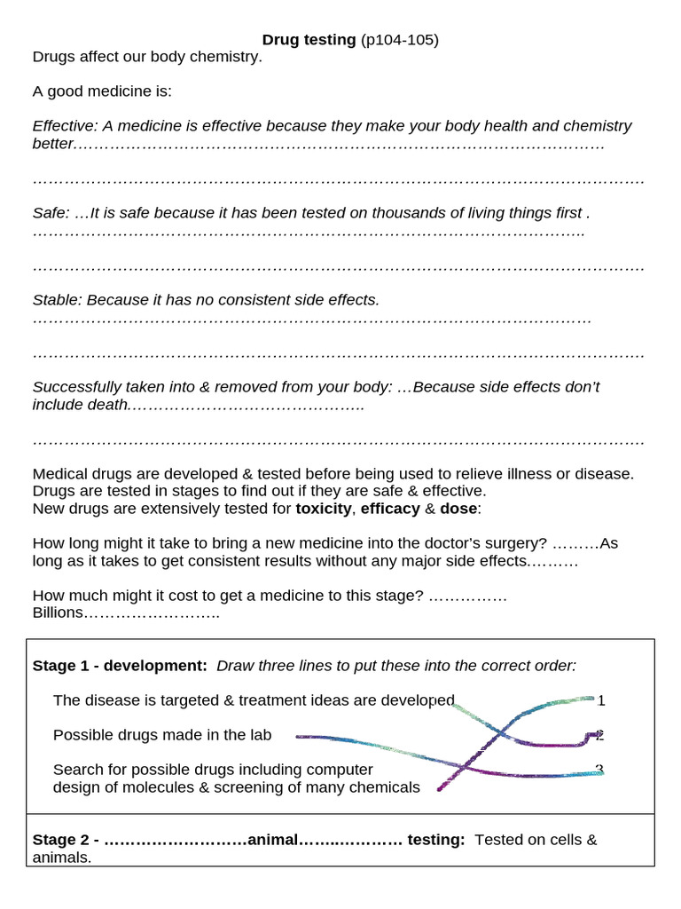Developing Drugs Worksheet | PDF | Phases Of Clinical Research ...