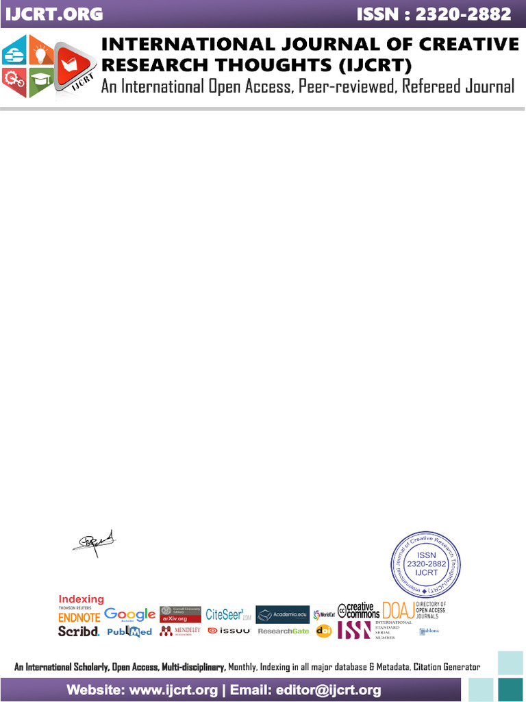 IJCRT Confirmation Letter IJEDR 198696 | PDF