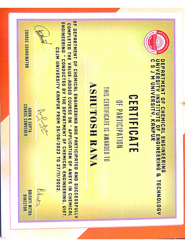 Ansys Application Certificate | PDF